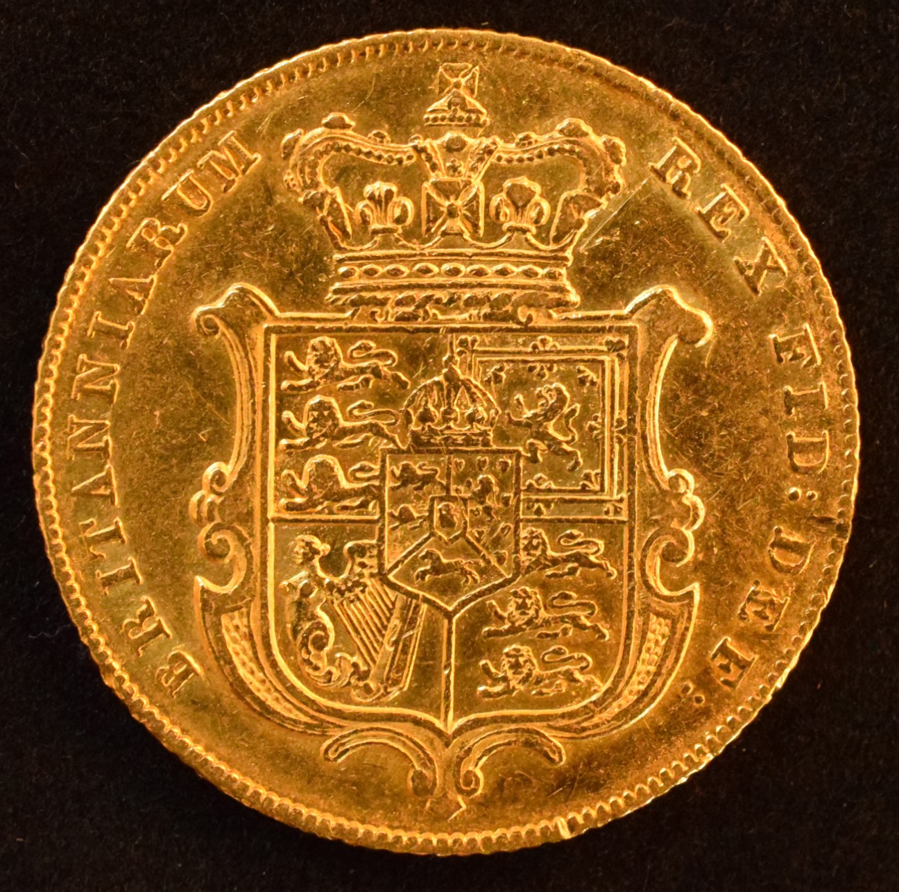 King George IV, Sovereign, 1825, Bare head, date below l. R. crowned ...