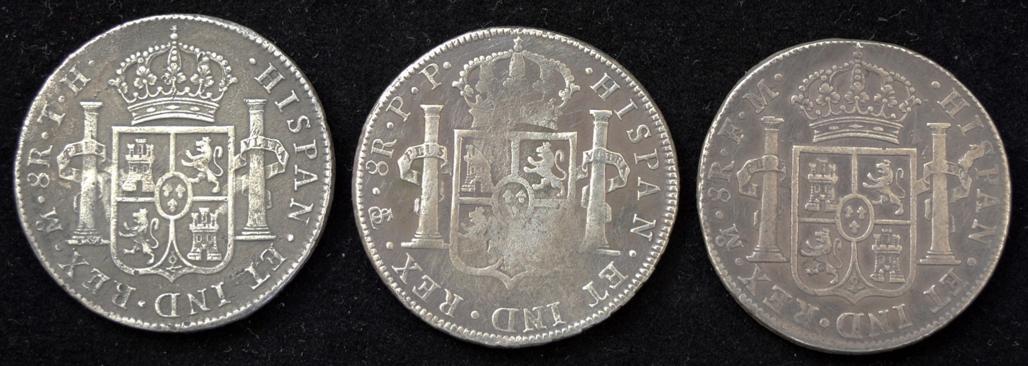 King Charles IV, Spanish Dollar, 8 reales silver coins, dated 1801 ...