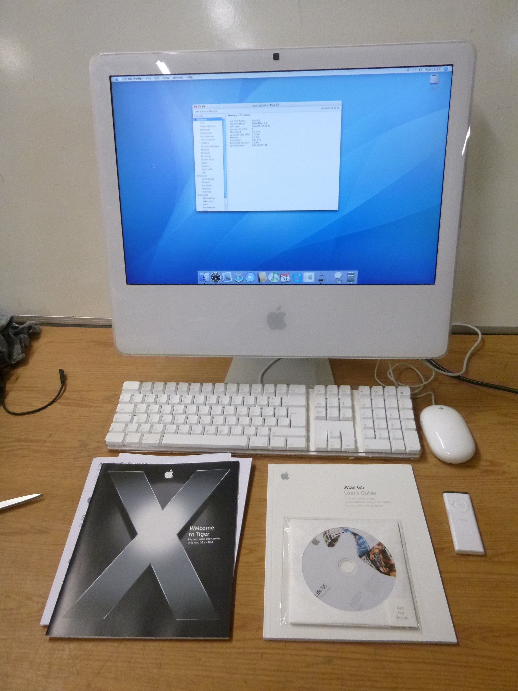 APPLE iMAC A1145. 20" SCREEN, 2.1GHZ PPC G5 PROCESSOR, 2.5GB RAM, 250GB ...