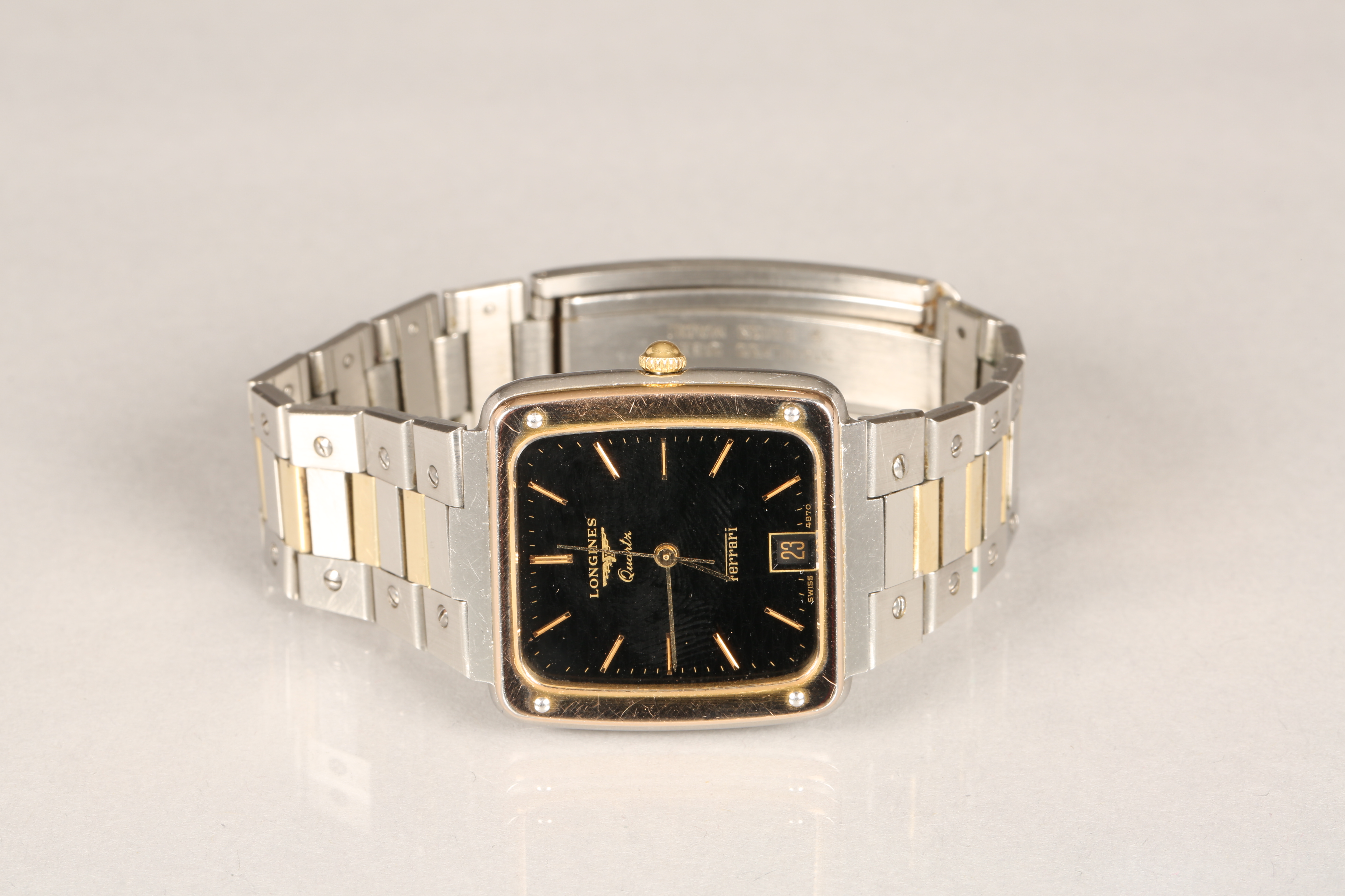 Gents Longines Quartz Ferrari wrist watch, Bi Metal case and bracelet ...