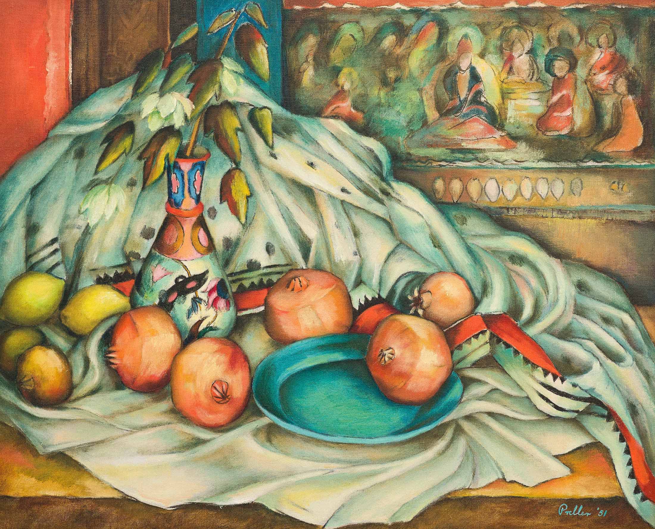 Alexis Preller South African 1911-1975 Still Life with Thangka and ...