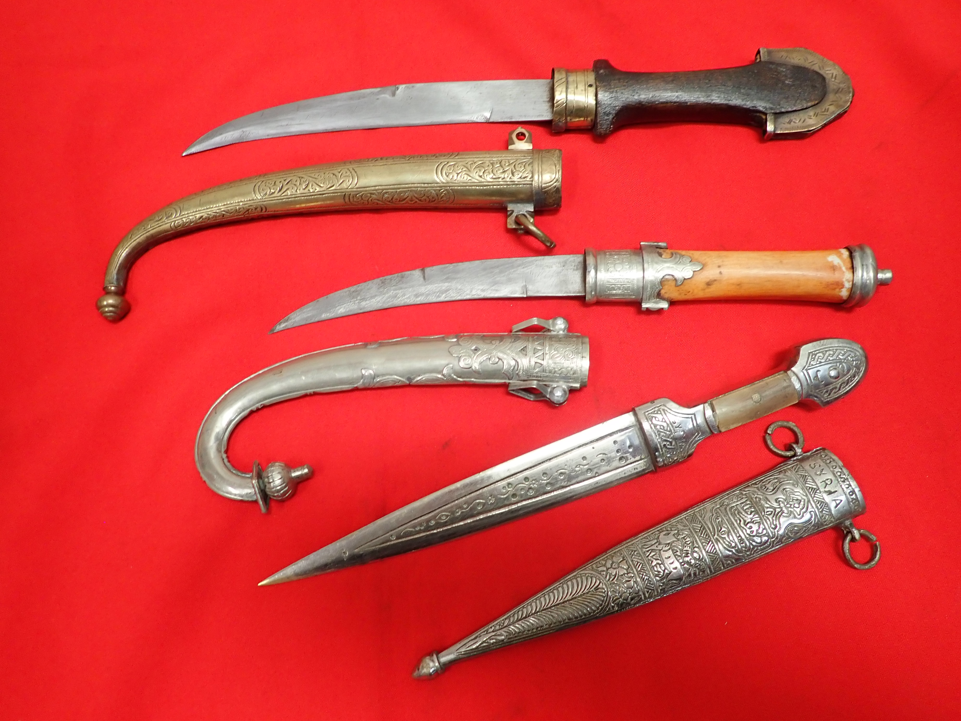 19th to early 20th century Indo Persian Moroccan Arabic jambya knives ...