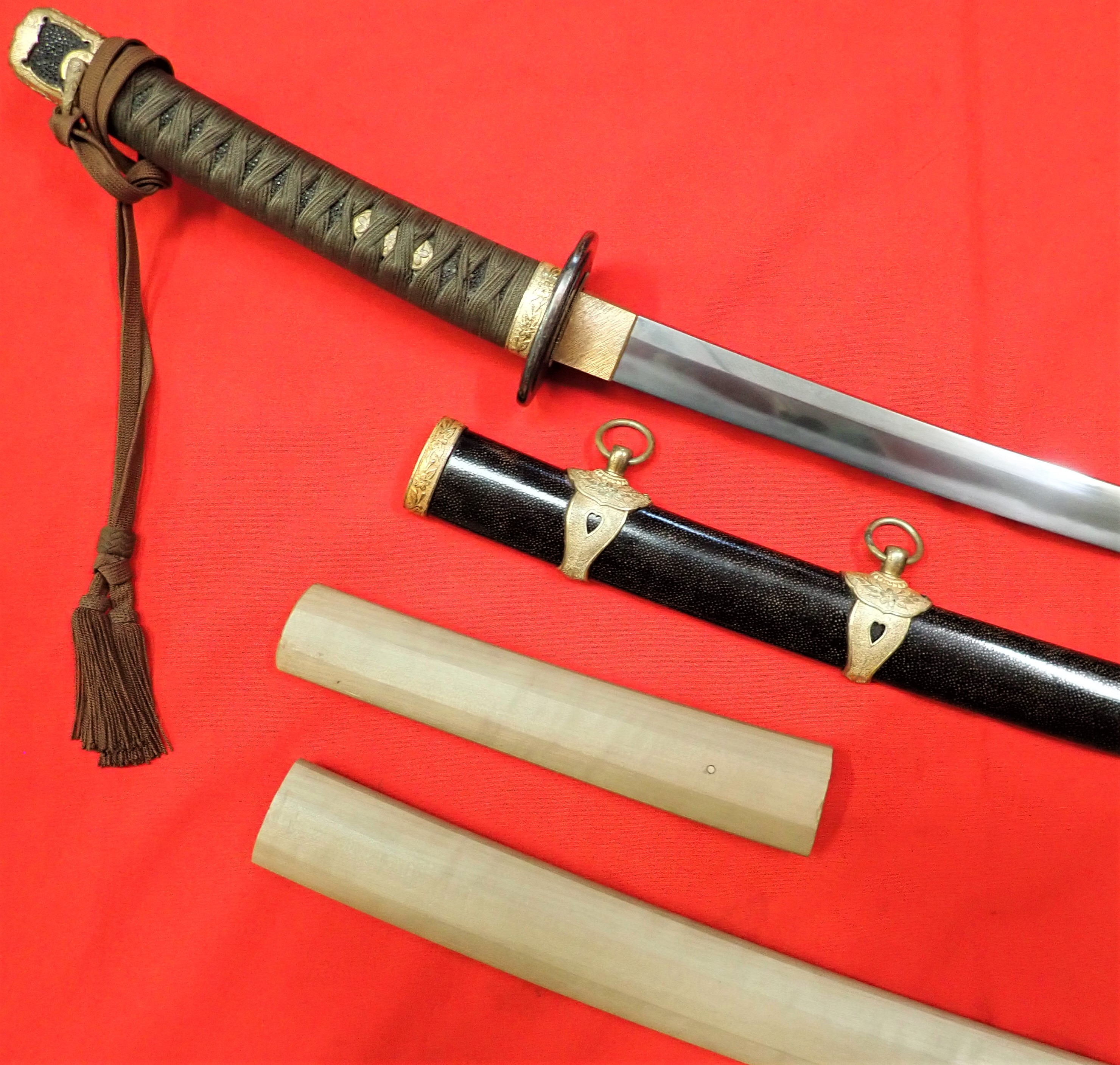 WW2 Japanese Navy officer kai-gunto katana sword with scabbard ...