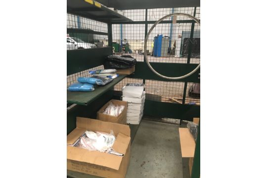 Metal Quarantine Cage and Contents of PPE Equipment