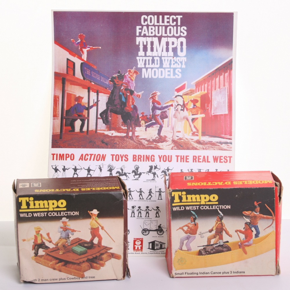 Two Timpo Wild West Collection Sets, 754 Small Indian Canoe plus 3 ...