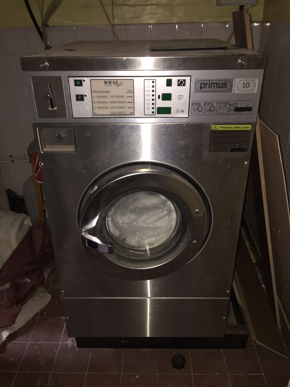 Primus 10kg Industrial Washing Machine Appraisal: Used Model/Serial No ...