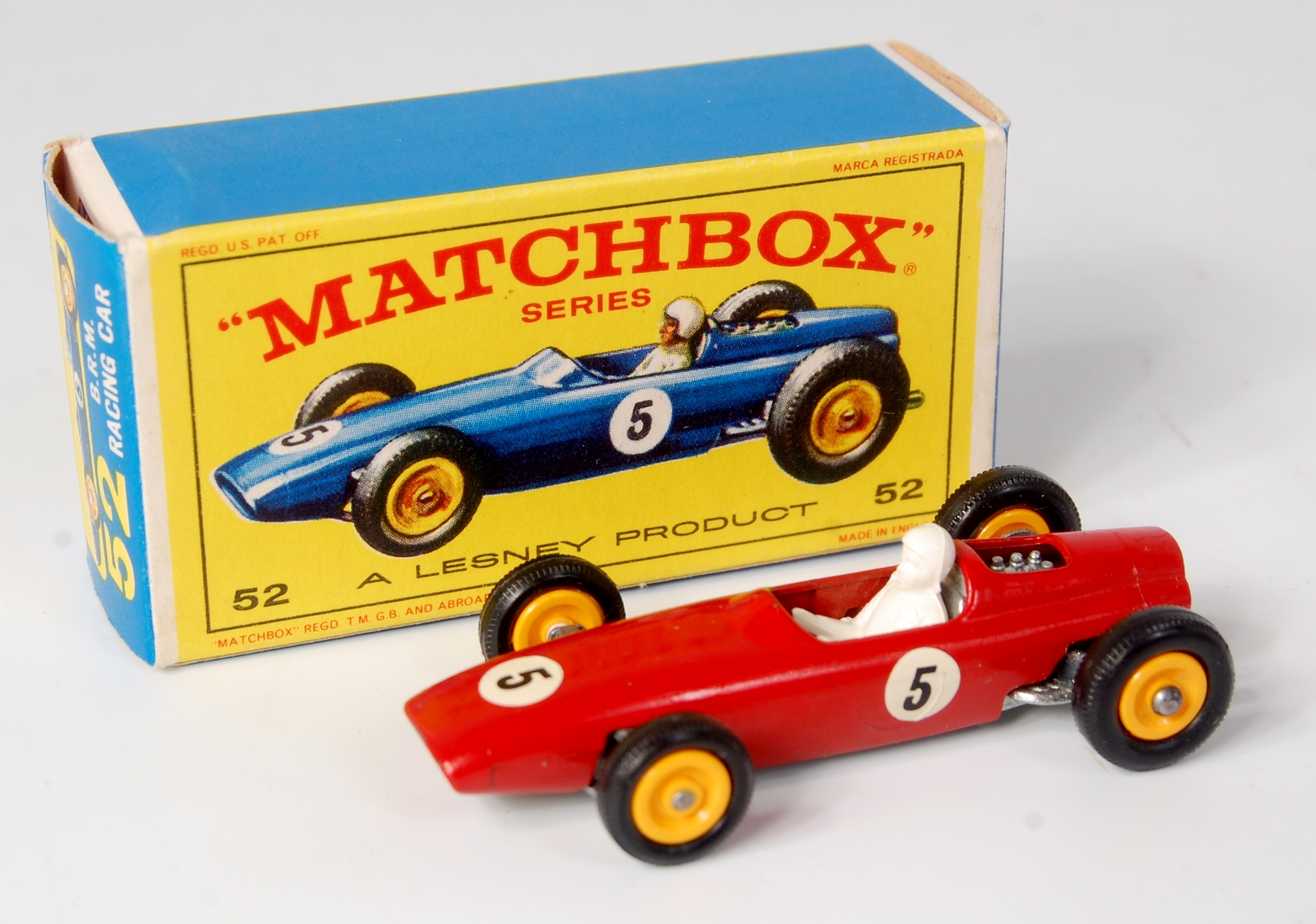 Matchbox, 1-75 series No.52 BRM racing car, red, RN5, yellow hubs (M,BM)