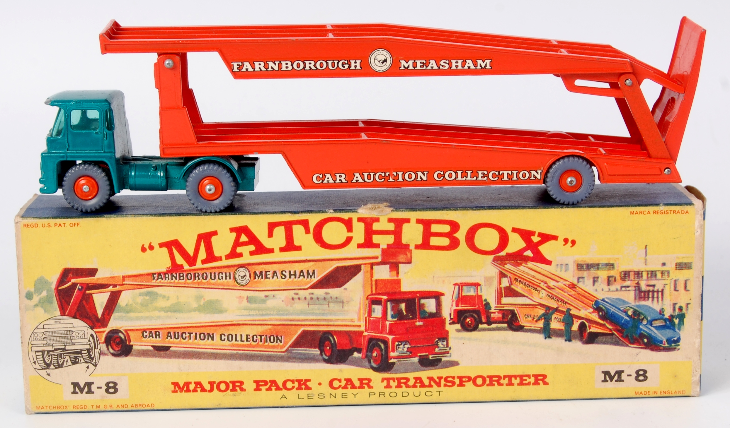 Matchbox, Major Pack series M8, Guy Warrior car transporter, blue-green ...
