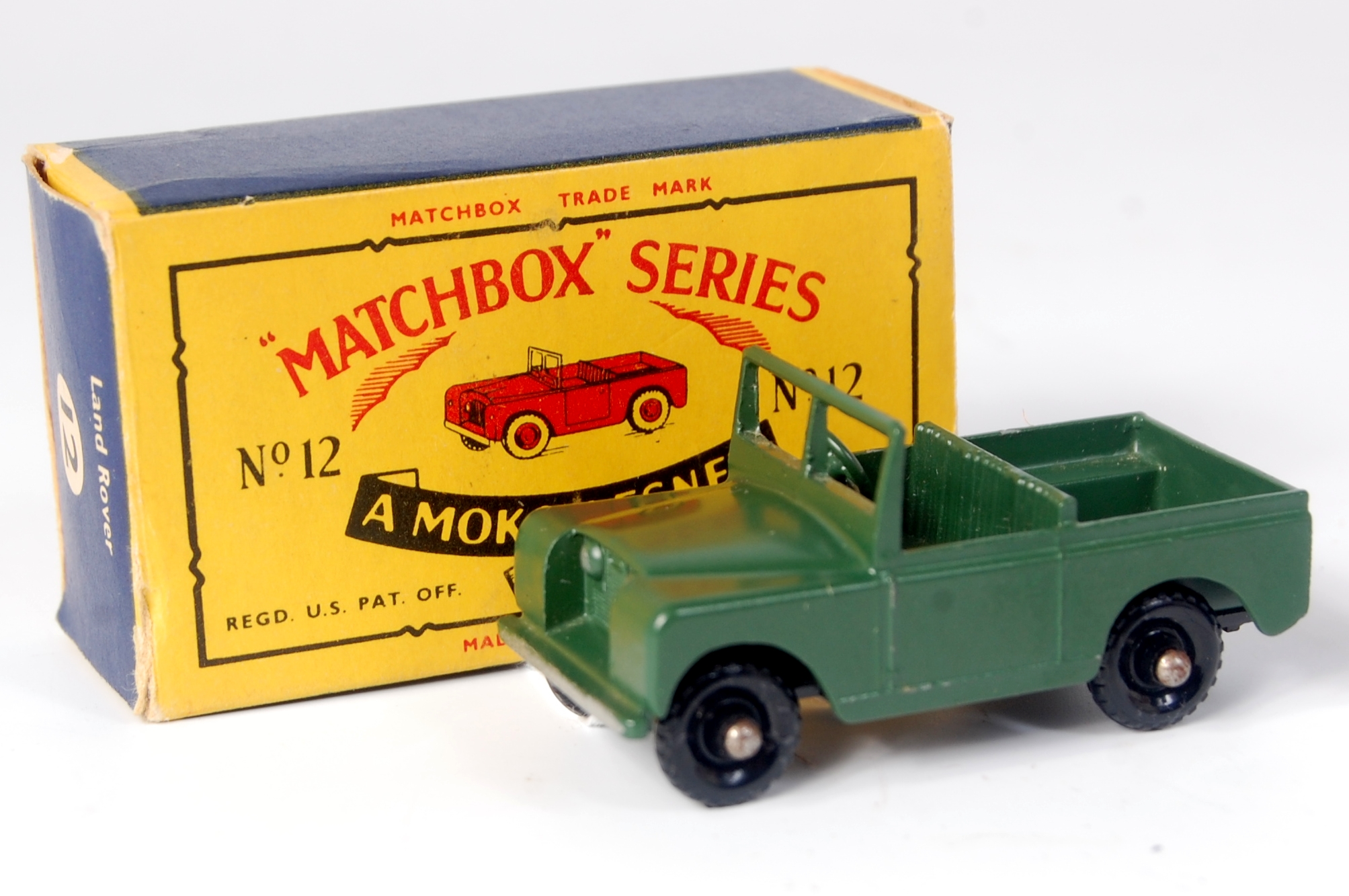 Matchbox, 1-75 series No.12 Land Rover Series II, military green, BPW ...