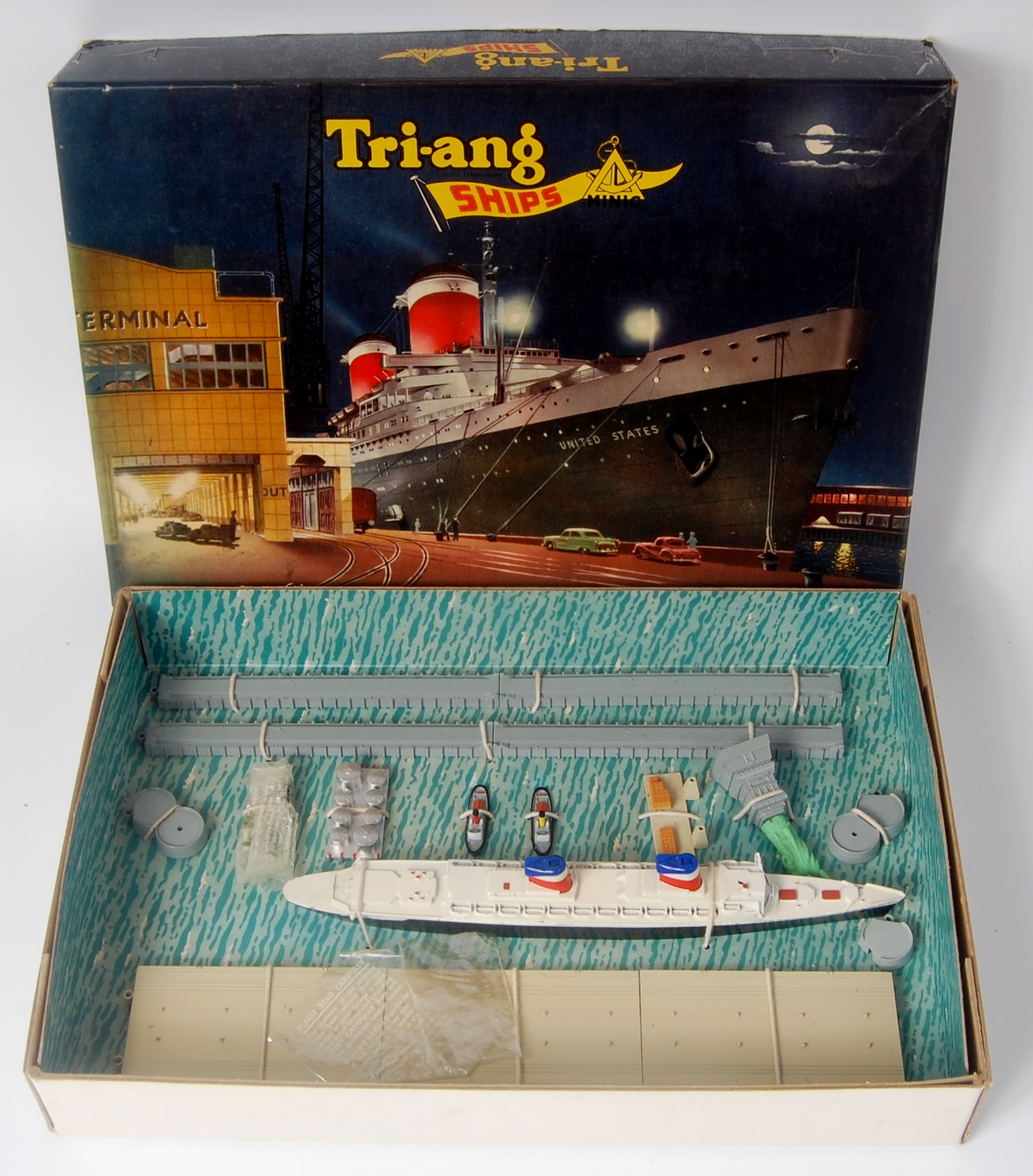 Tri-ang, Minic ships rare set M892, SS United States presentation set ...