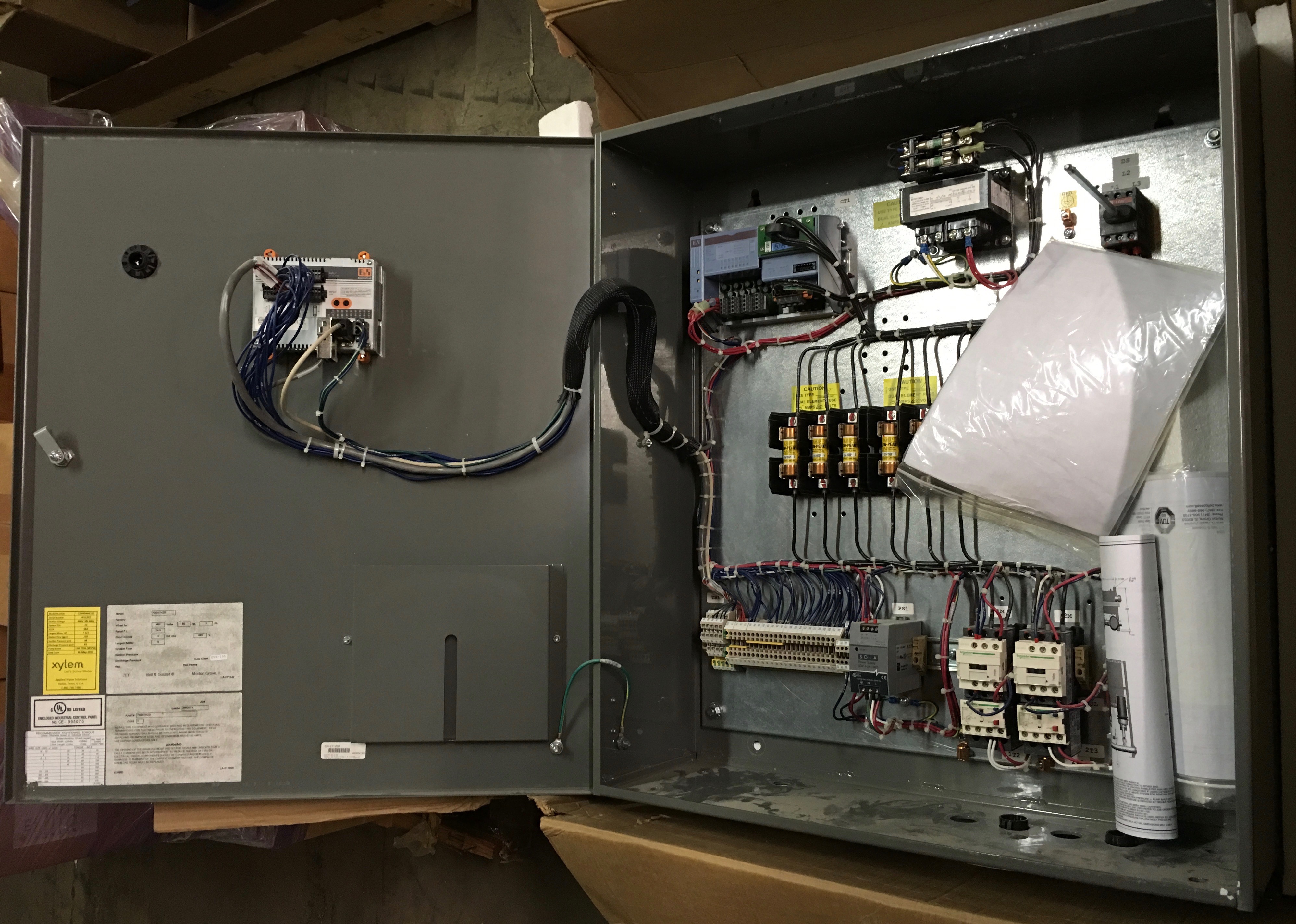 Xylem Bell & Gossett Triplex Water Booster Control Panel, Largest Motor ...