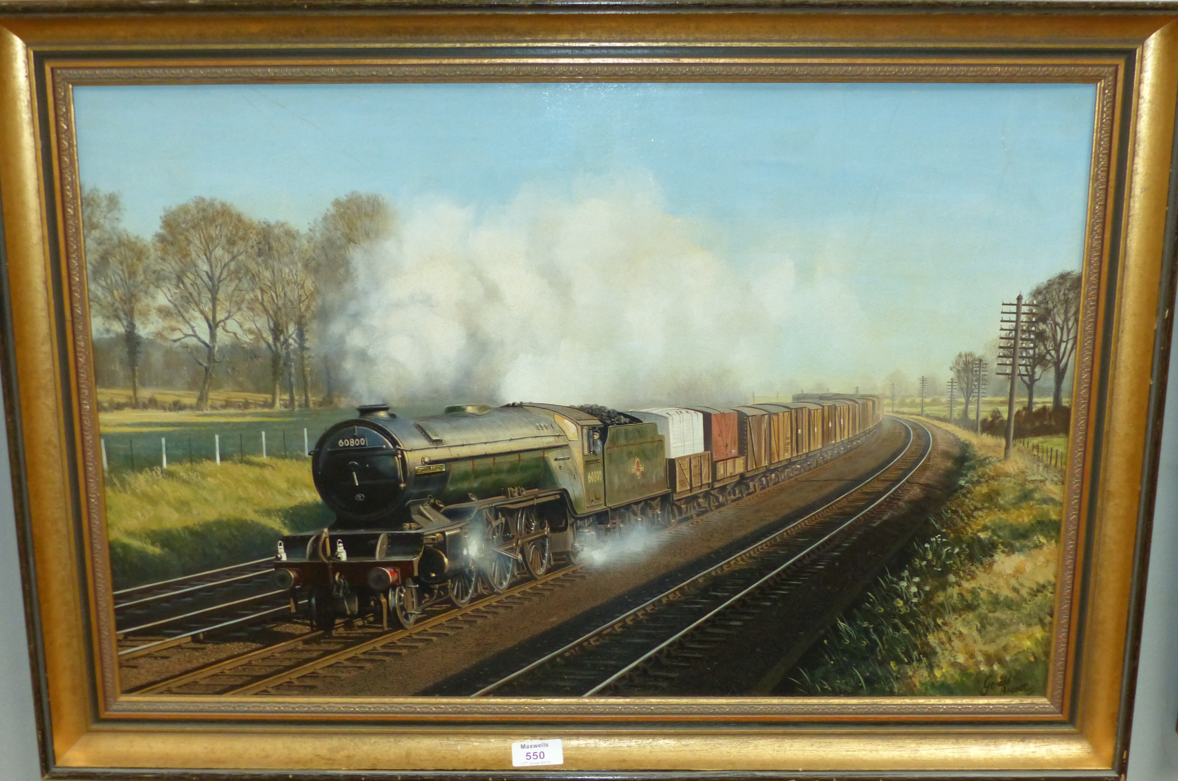Gerald Broom: oil on board, British Railways 4:00 PM Scotch Goods Near ...