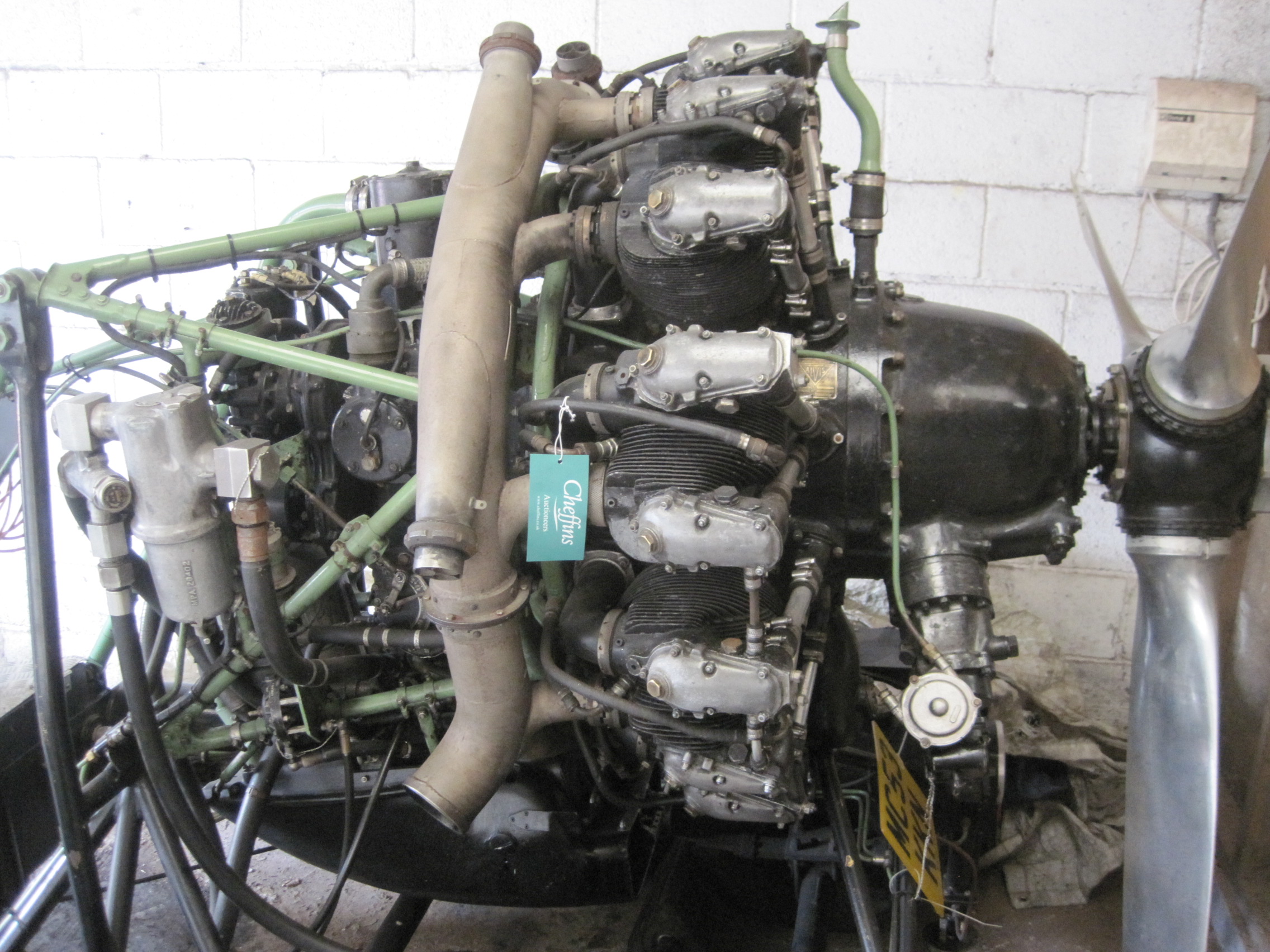 Alvis Leonides 9cylinder radial engine fitted with polished alloy 3 ...