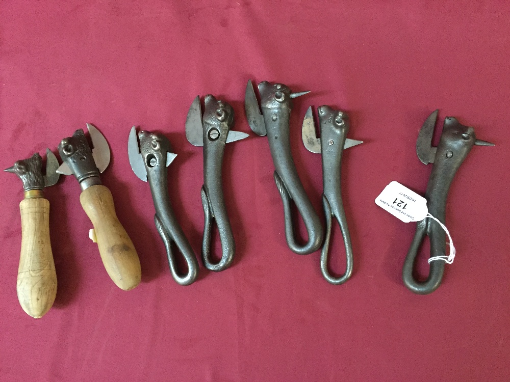 Seven various Vintage tin openers