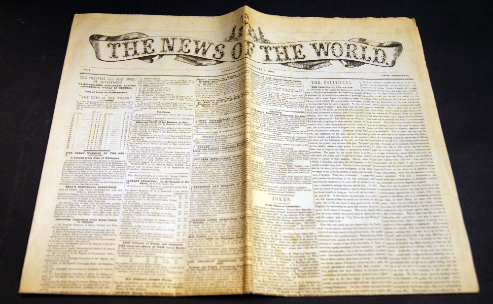 First edition of News of the World newspaper October 1st 1843