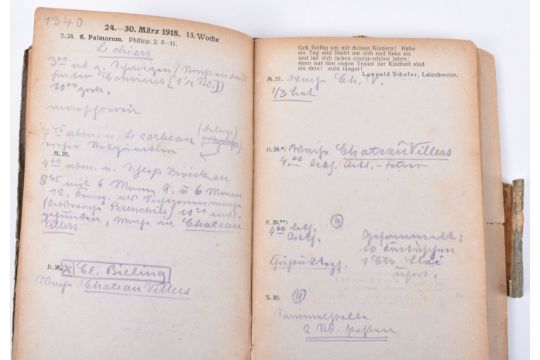 Original German Soldier's Diary / Journal 1918. Unusual Diary named to ...