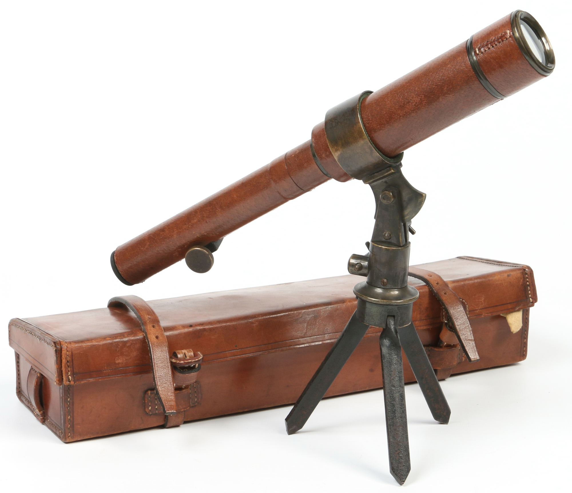 A combination telescope / microscope in fitted leather carry case, The ...