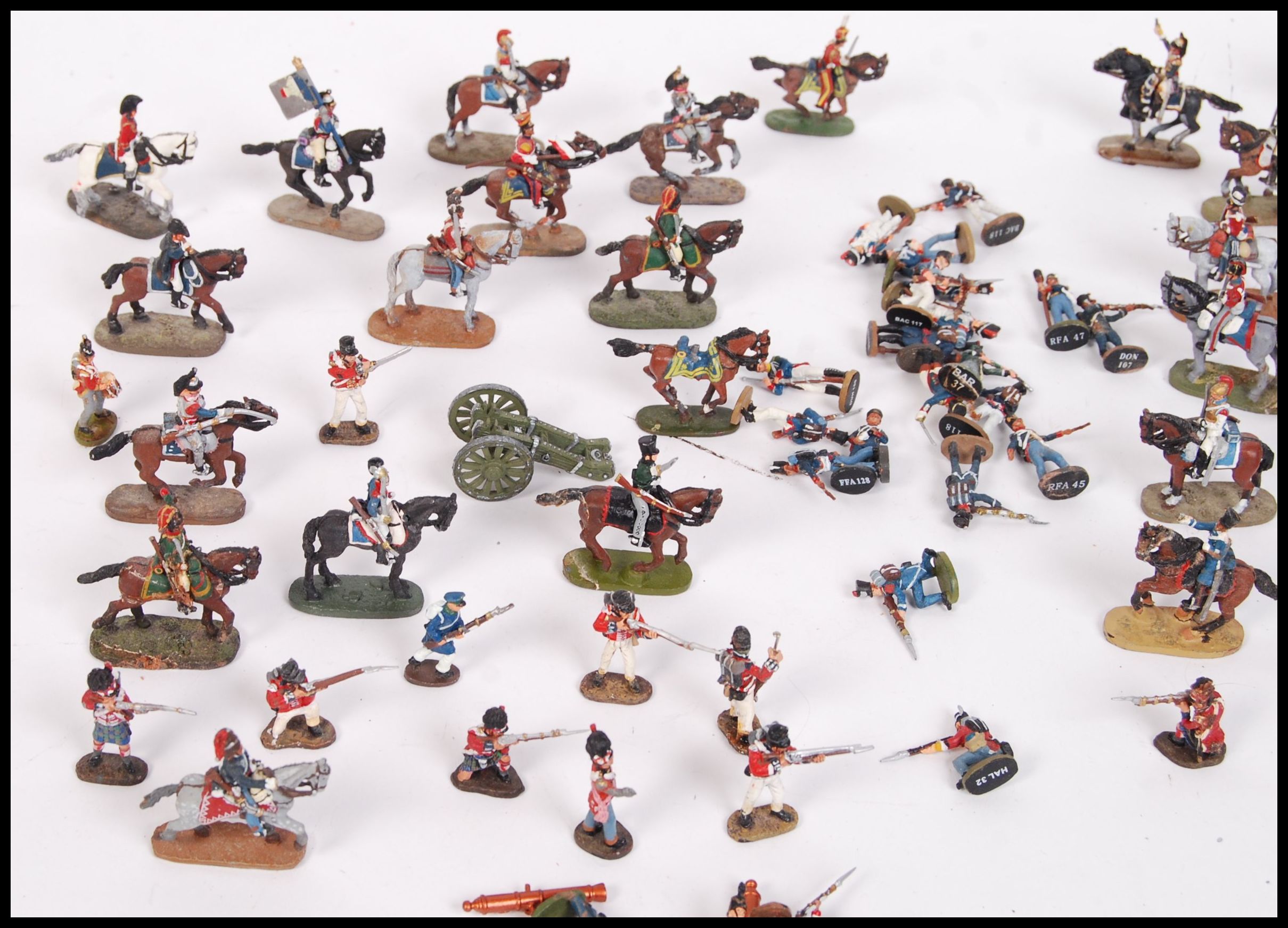 A collection of Del Prado hand painted white medal Relive Waterloo war ...