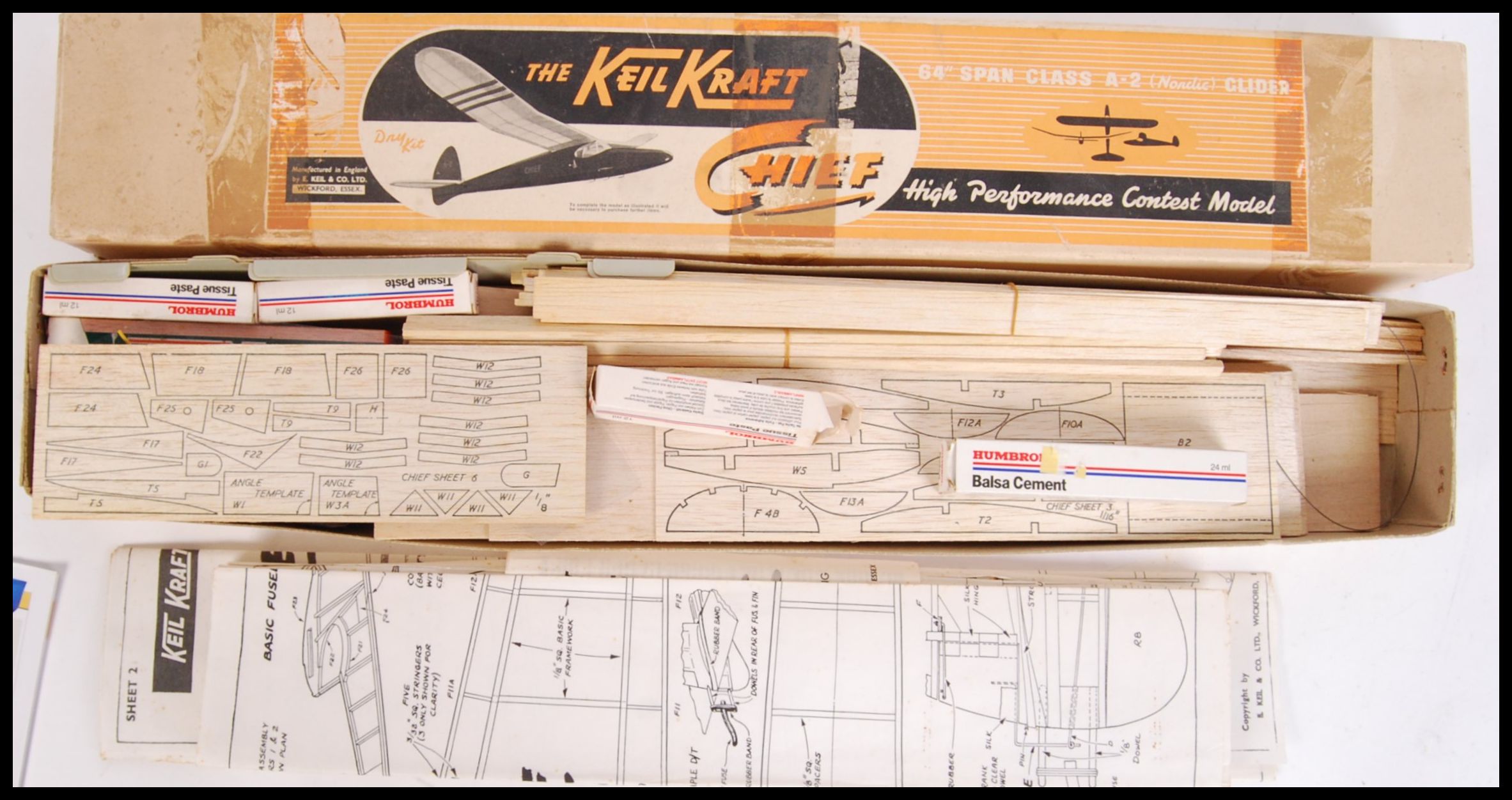 A vintage ' The Keil Kraft Chief ' high performance contest model dry ...