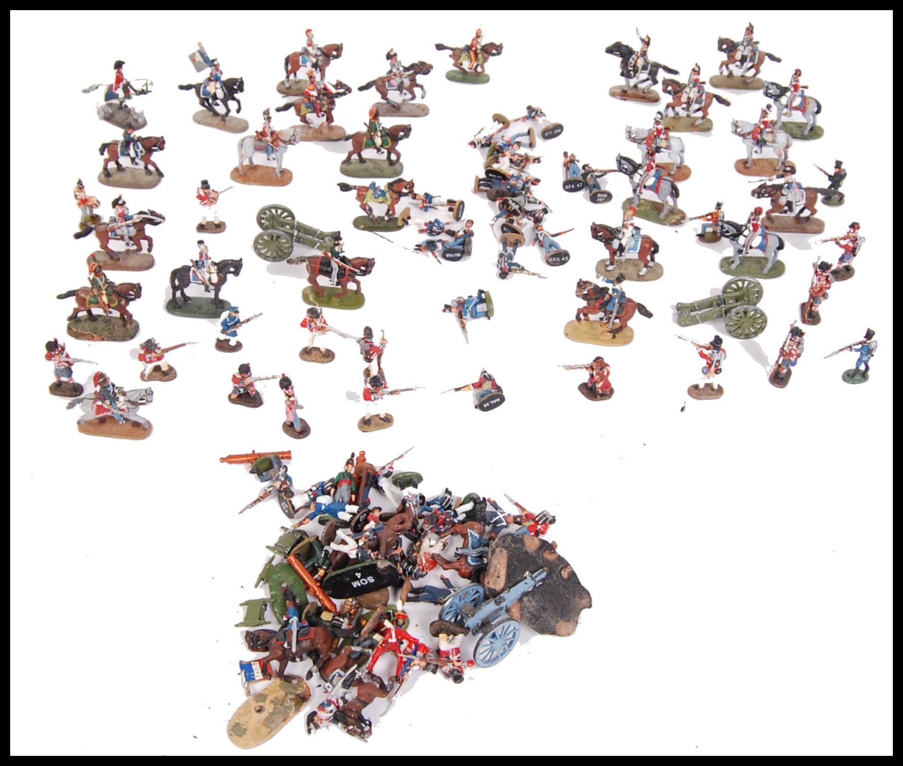 A collection of Del Prado hand painted white medal Relive Waterloo war ...