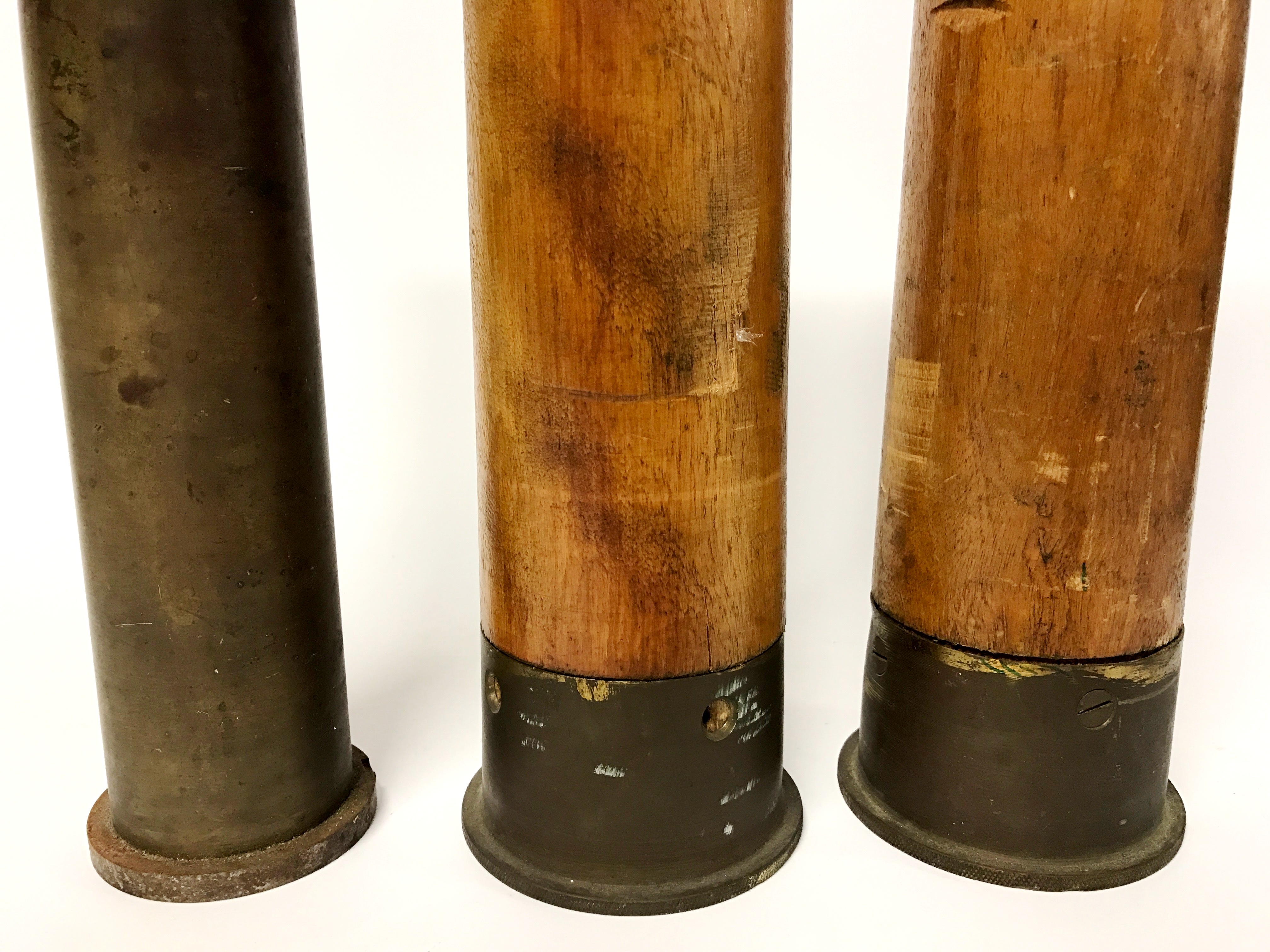 Two British World War II naval 12pdr shells for a QF 4-inch Mk V gun ...
