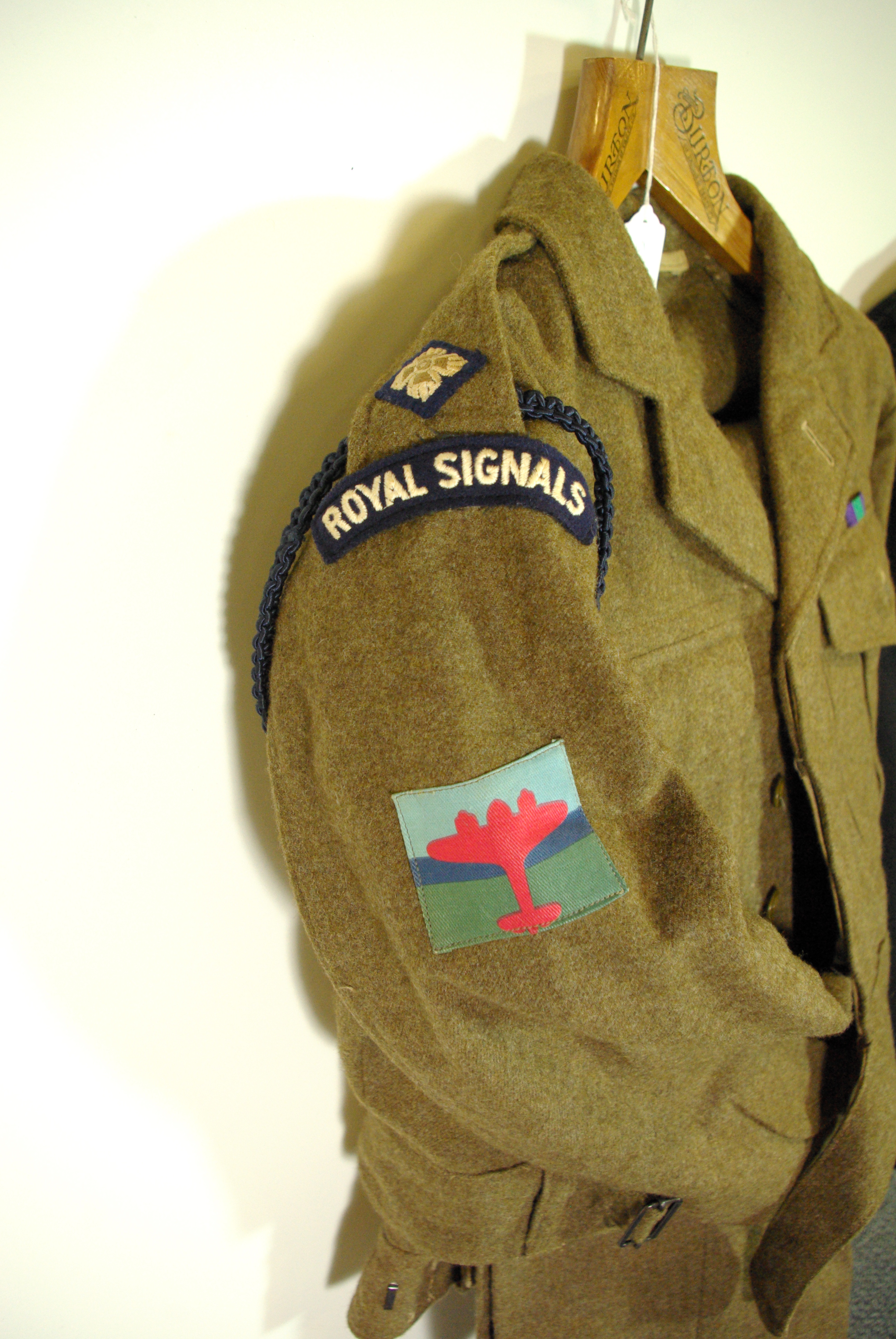 A British Royal Corps of Signals full dress uniform with officer's ...