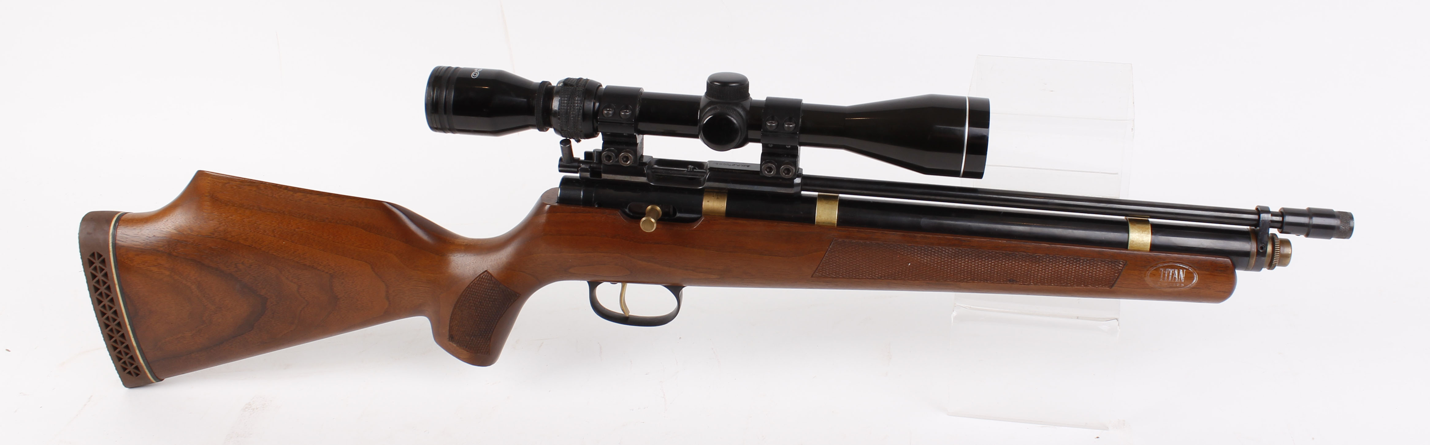 .22 Titan bolt action single shot PCP air rifle, 15 ins barrel threaded ...
