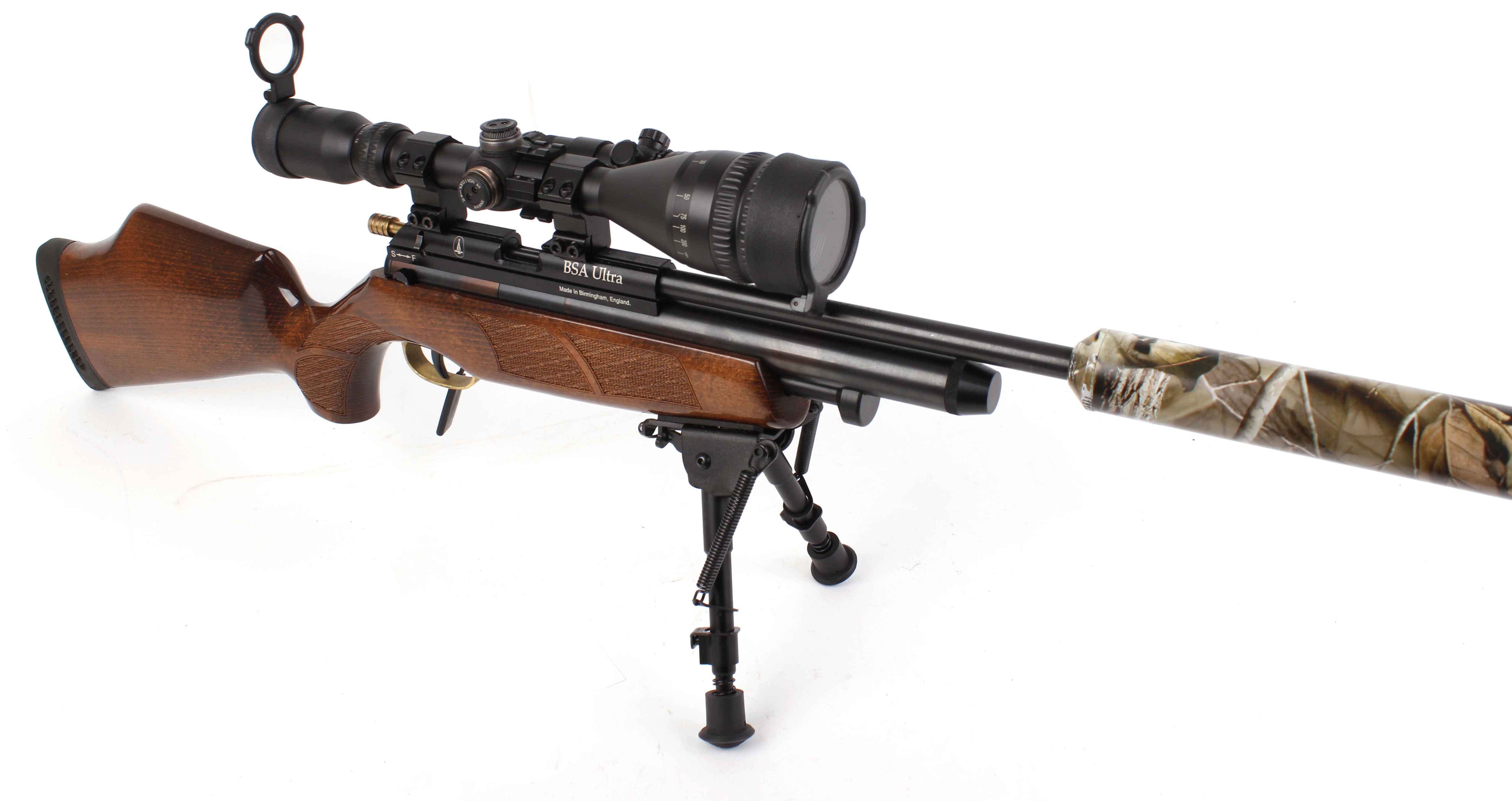 .22 BSA Ultra bolt action single shot pre charged air rifle, fitted ...