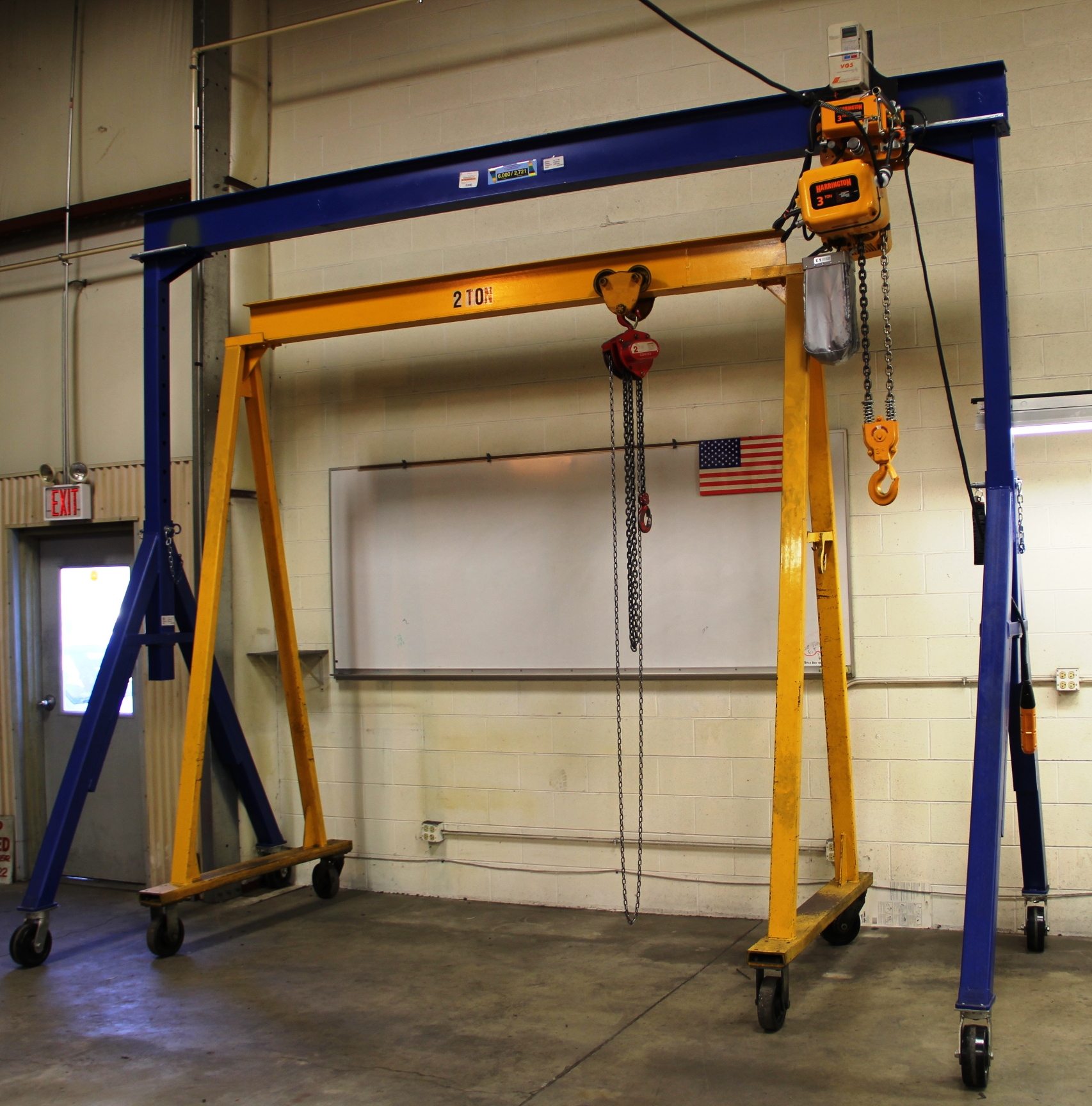 6,000 LB VESTIL 10X180 ROLLING GANTRY w/ Harrington 3 Ton Electric ...