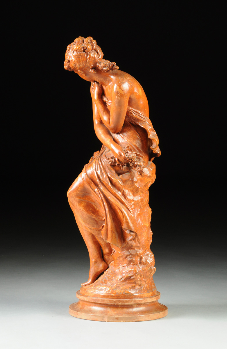 MATHURIN MOREAU (French 1822-1912) A SCULPTURE, "Printemps (Spring ...
