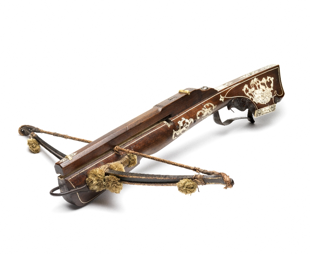 A SAXON SLURBOW, BY JOHANN GEORG ERTTEL, DRESDEN, DATED 1753 with blued ...