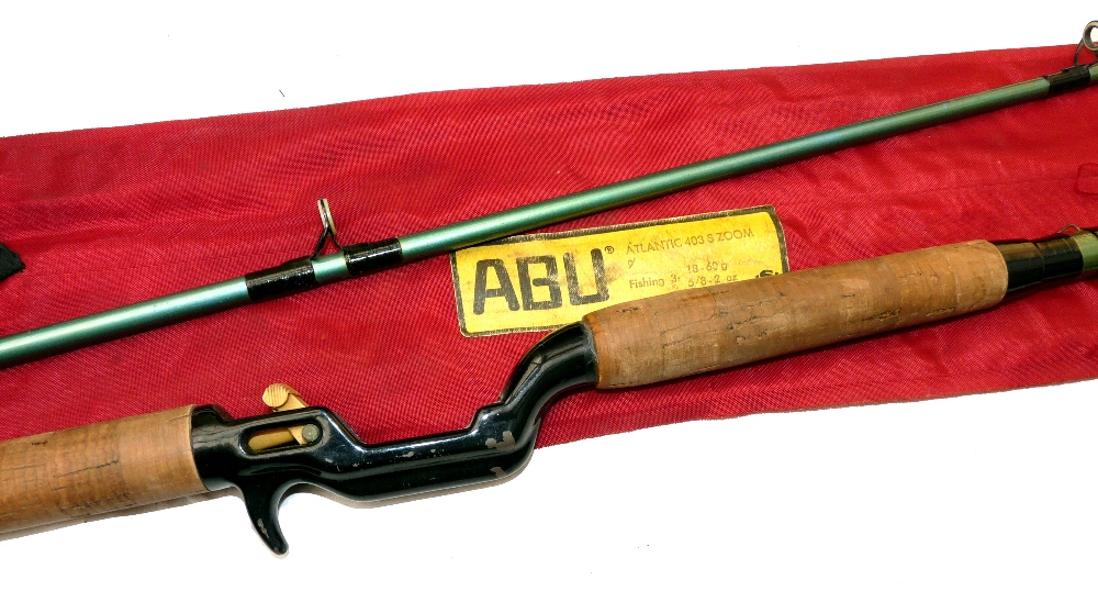 ROD: Abu Atlantic 403-S Zoom 9' 2 pce fibreglass spinning rod, casting ...