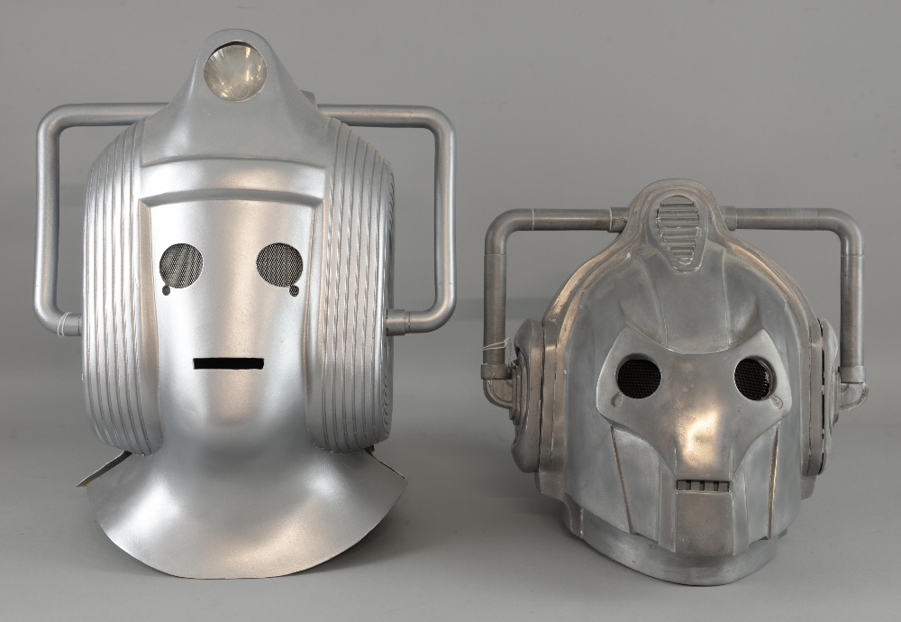 Doctor Who - Two full scale fibreglass Cyberman helmets , both are made ...