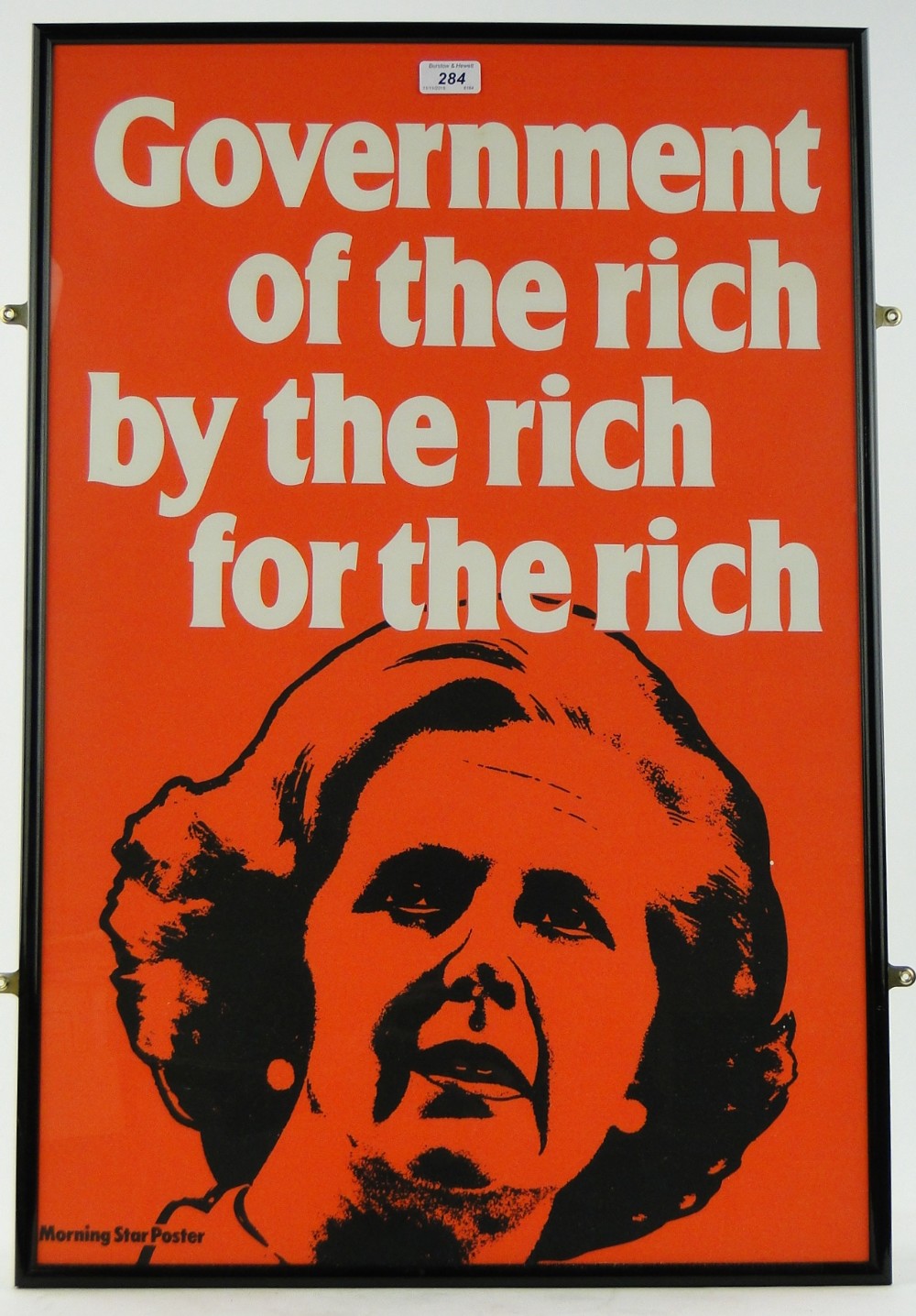 A Morning Star poster depicting Margaret Thatcher, "Government Of The ...