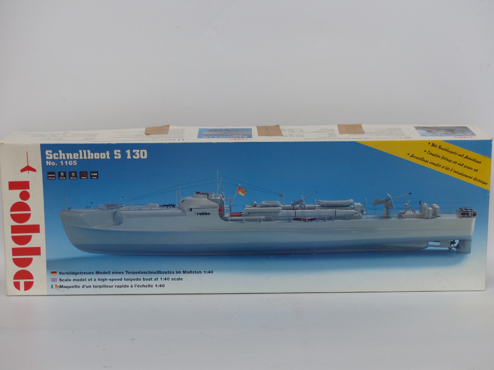 Robbe 1:40 scale model Schnellboot S130 high speed torpedo boat kit ...