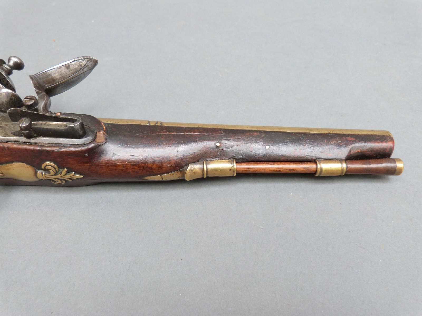 22 bore flintlock hammer action pistol with engraved lock and hammer ...