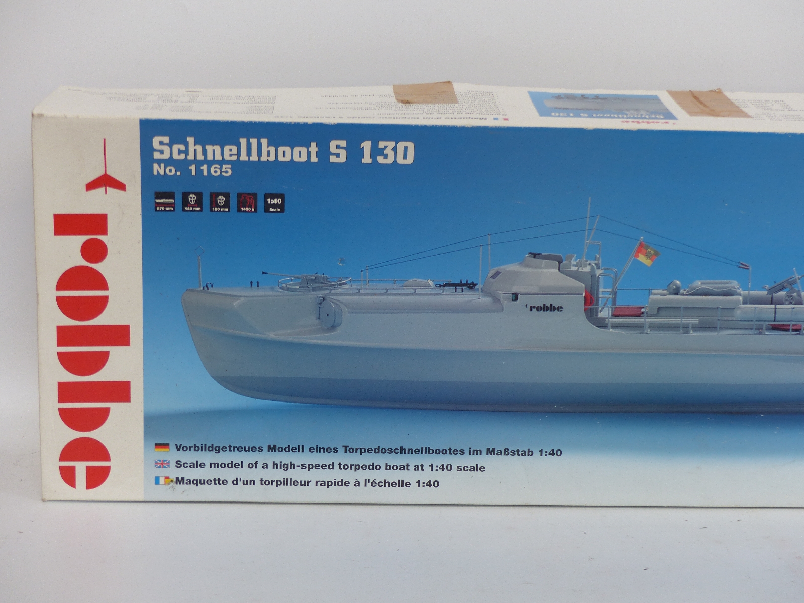 Robbe 1:40 scale model Schnellboot S130 high speed torpedo boat kit ...