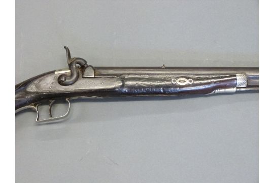 The Alexandra Rifle 32 bore percussion hammer action gun with engraved ...