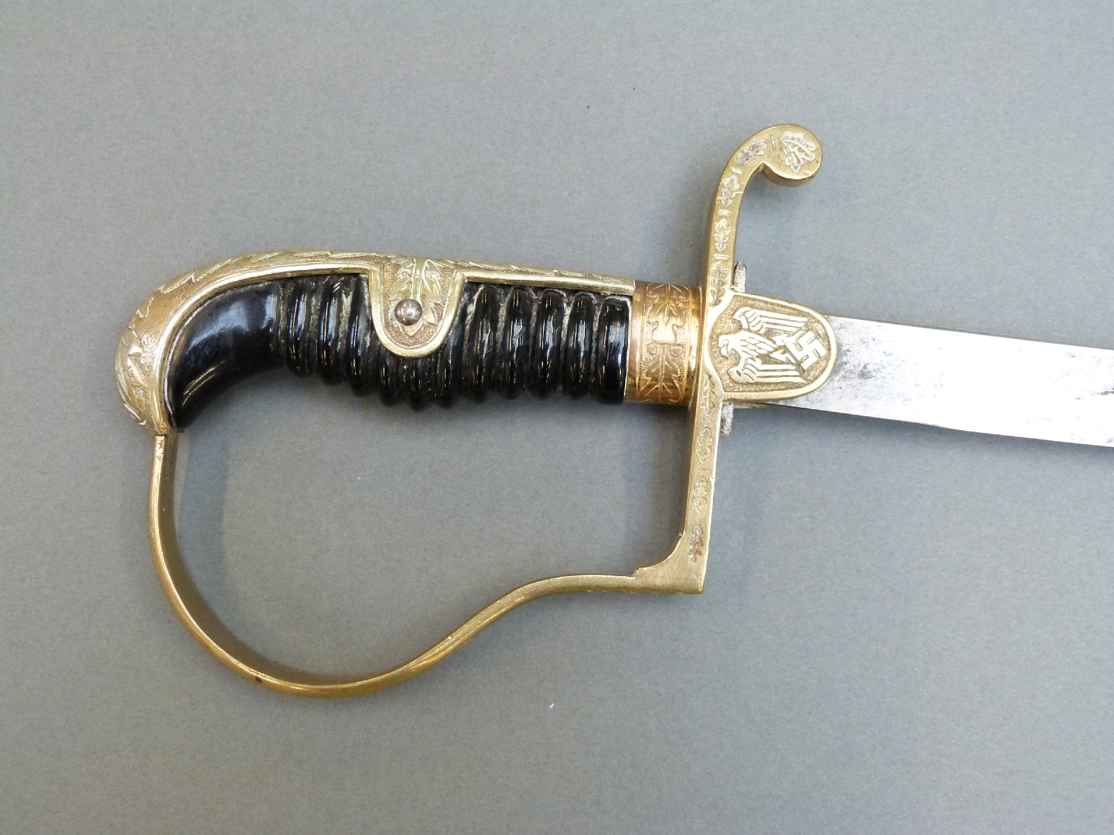 A Nazi German Third Reich Army Officer's sword by Alcosa, with brass ...