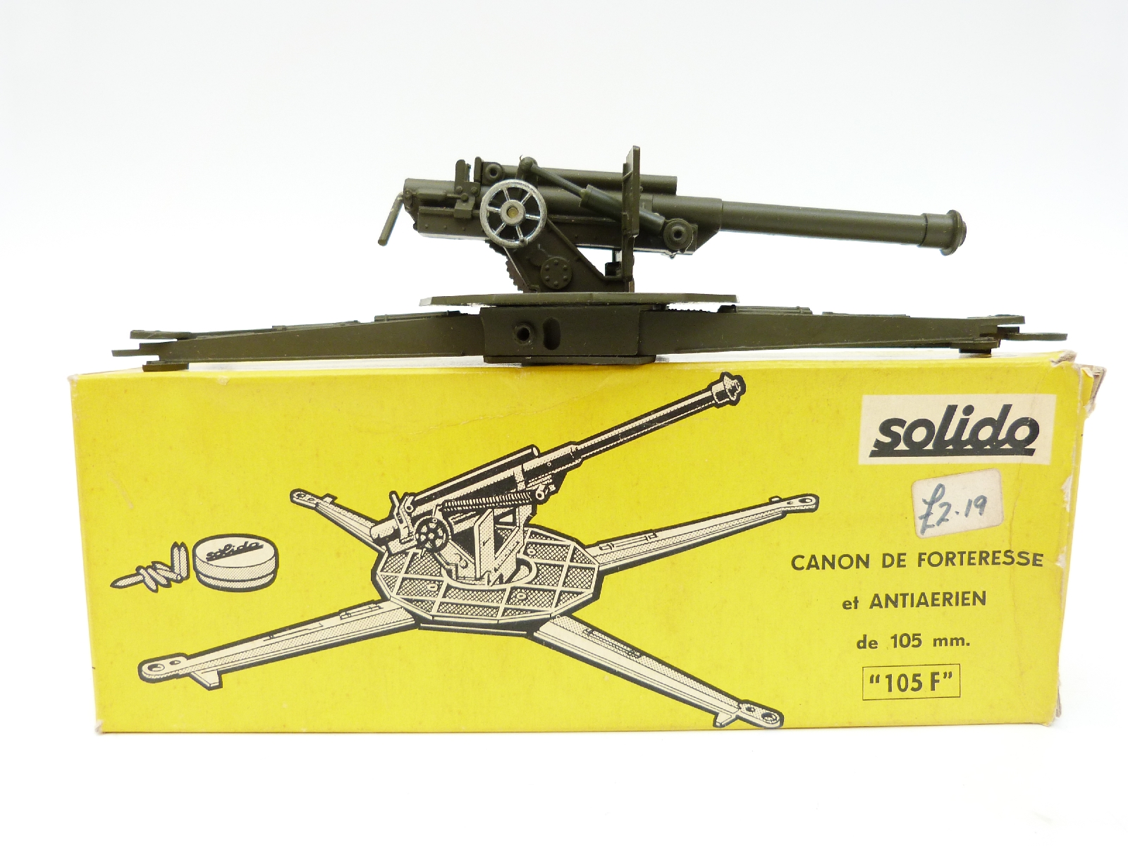 Solido diecast model military '105 F' Canon De Forteresse et Antiaerien ...