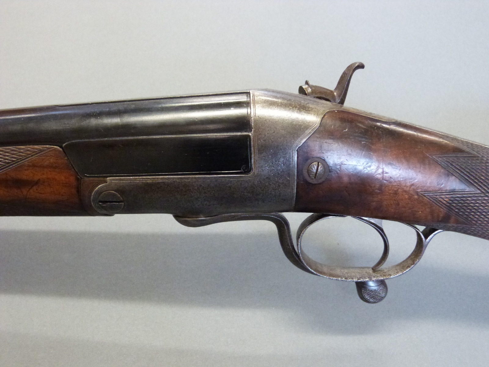 E M Reilly & Co of London 8 bore single barrelled hammer action shotgun ...