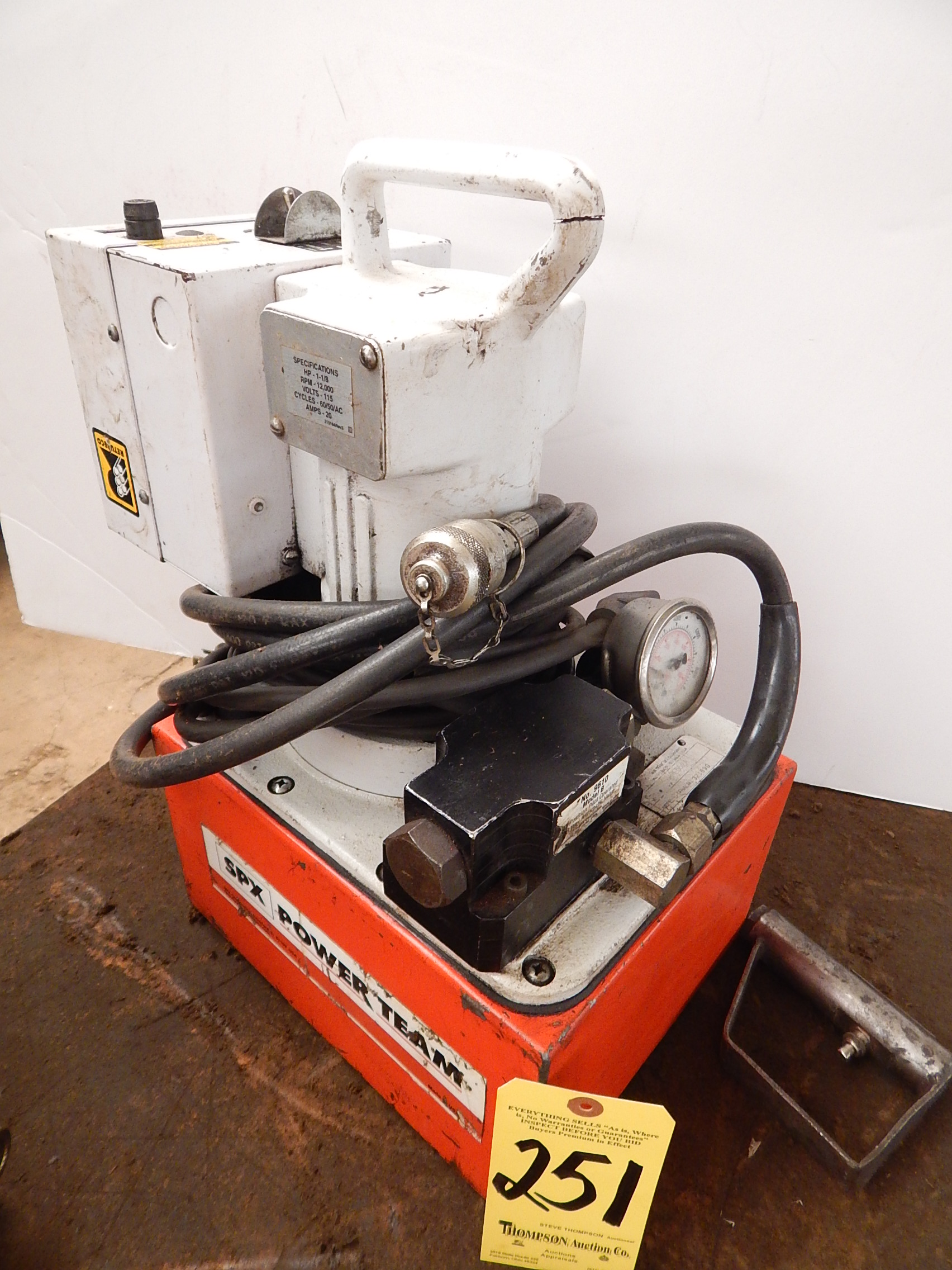 { Choice of lots: 251 } } } } } } } Power Team SPX Hydraulic Pump Unit ...