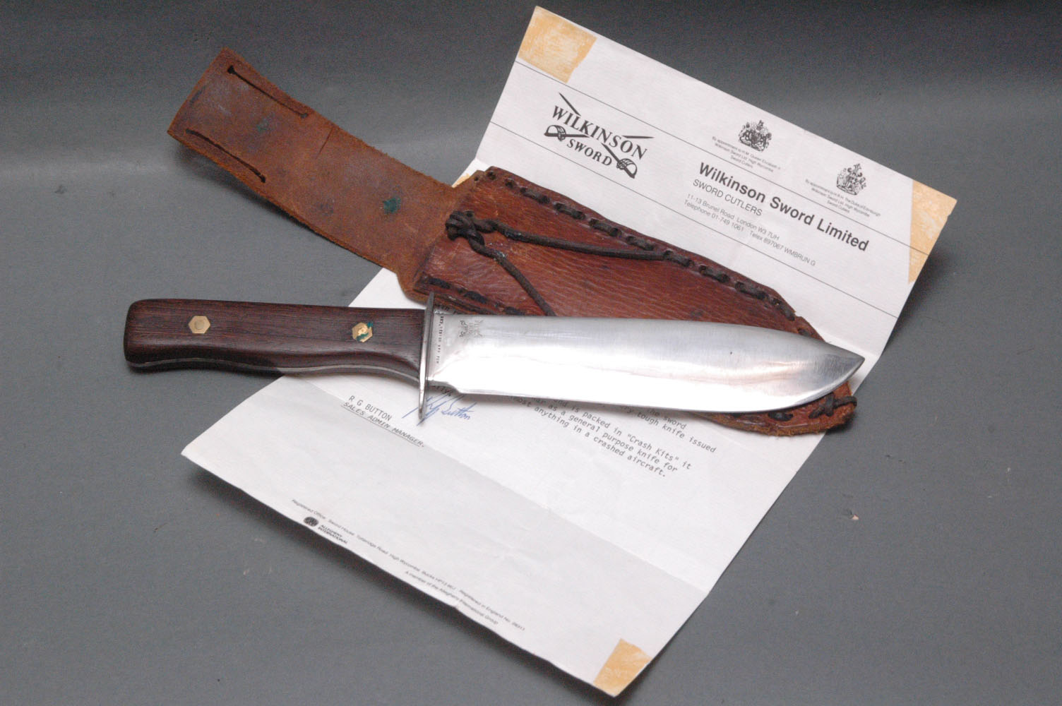 Wilkinson Sword Survival knife, blade stamped Wilkinson Sword Ltd ...