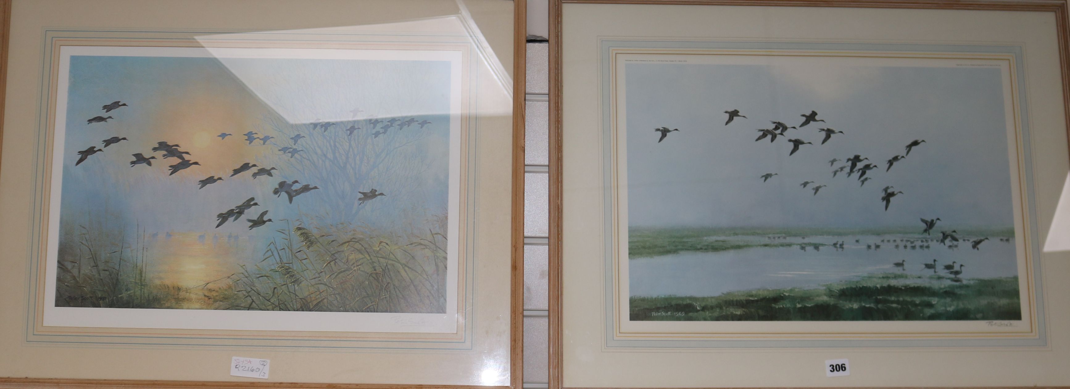Sir Peter Scott, two prints, Teal in the early morning, one signed, 37 ...