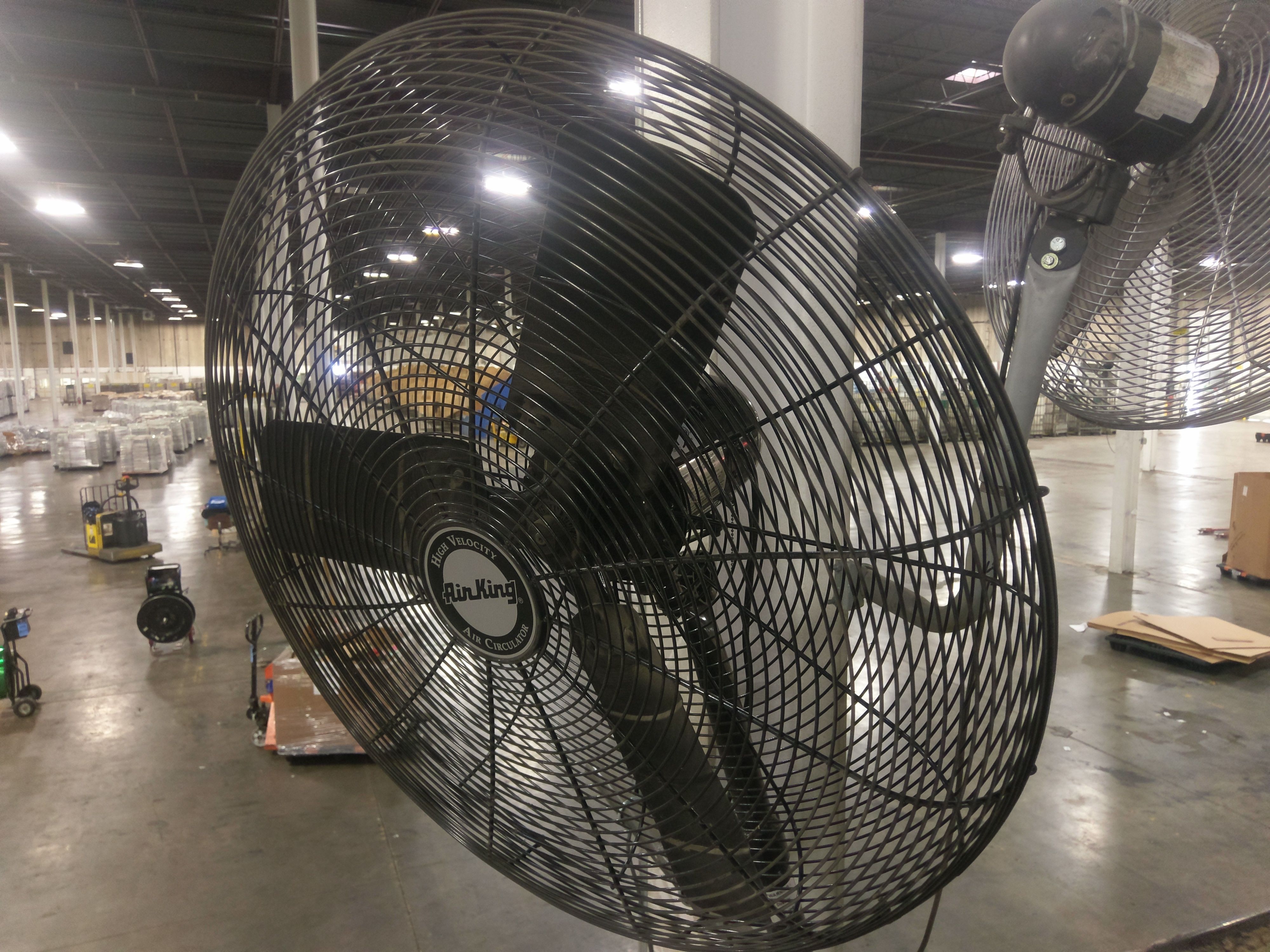 30" COLUMN MOUNT FANS - (2) TPI AND (1) AIR KING