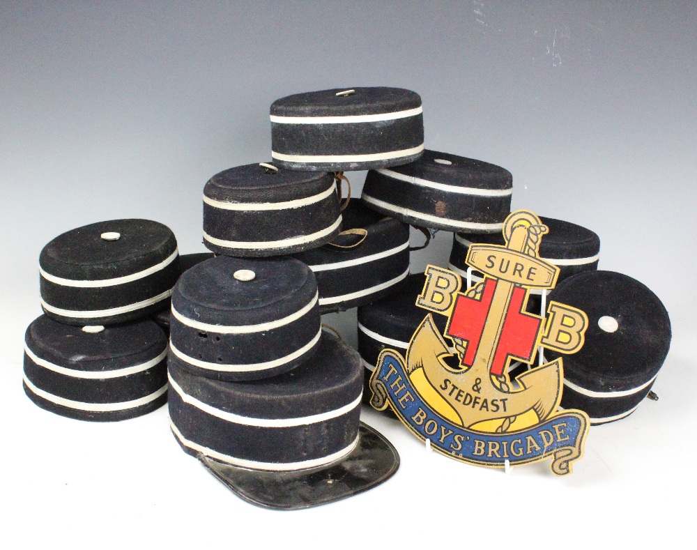 A collection of sixteen Boys Brigade hat and caps, each of various ...