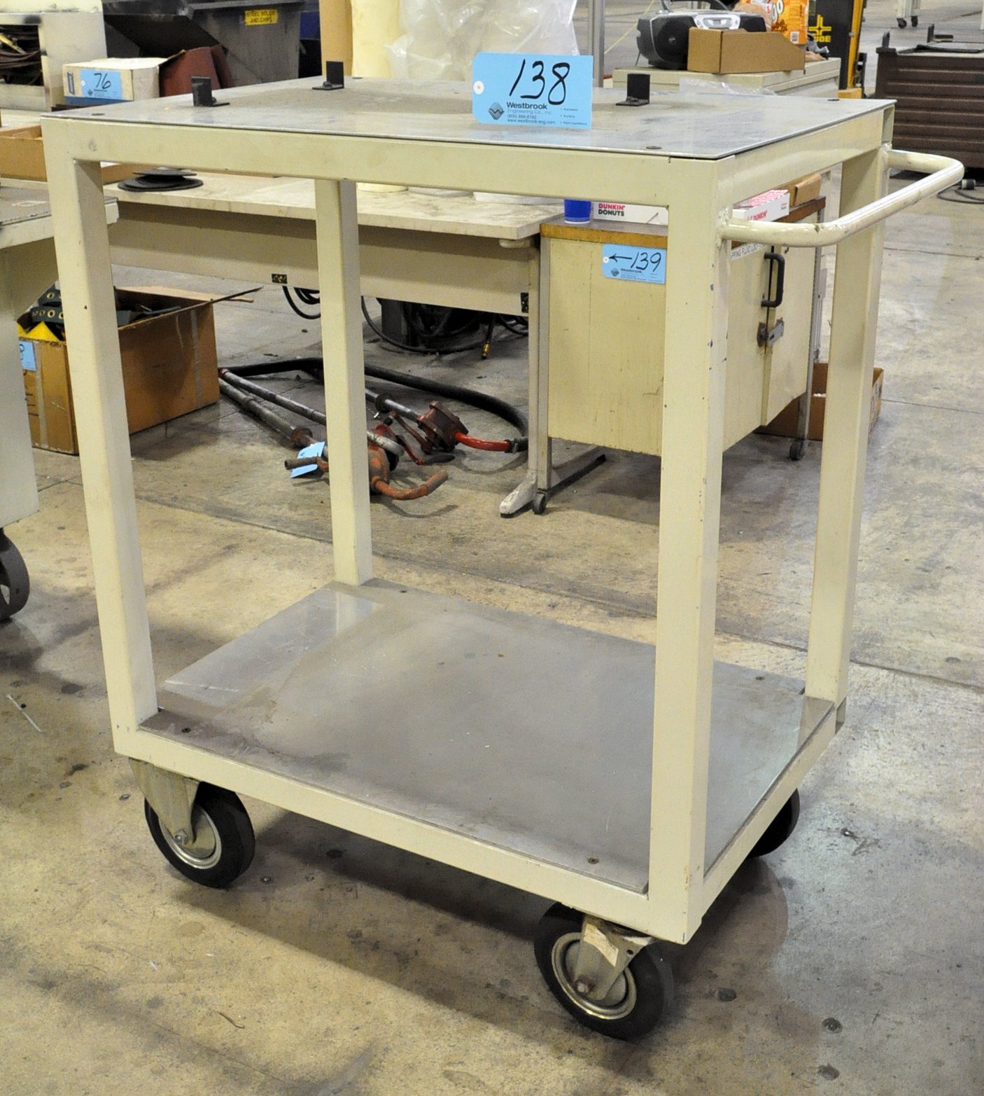 4-Wheel Steel Top Portable Work Cart