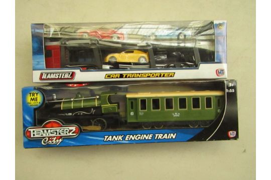 Teamsterz tank engine train and teamsterz car transporter, both in ...