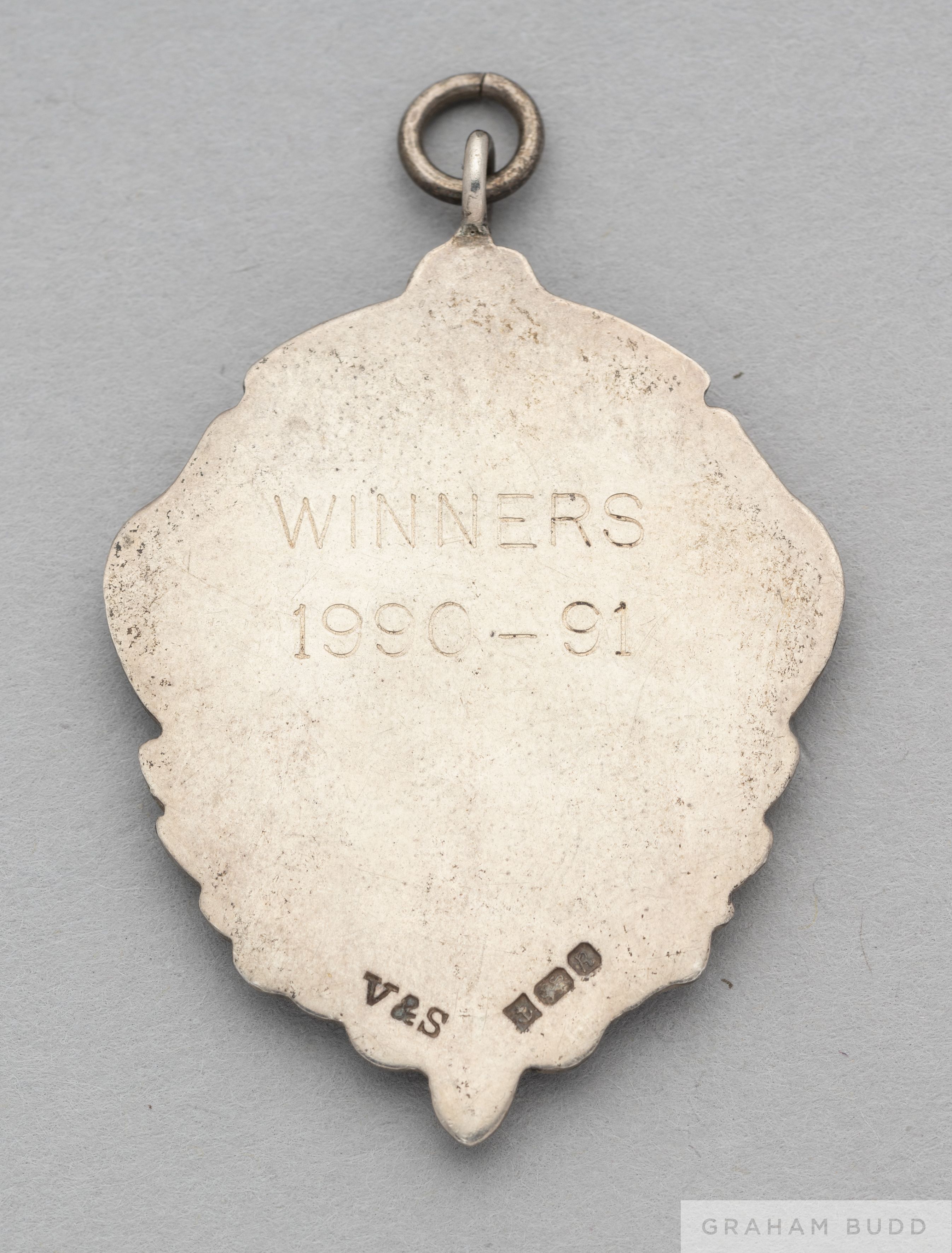 Silver & enamel Football League Leyland DAF Cup winners medal awarded ...