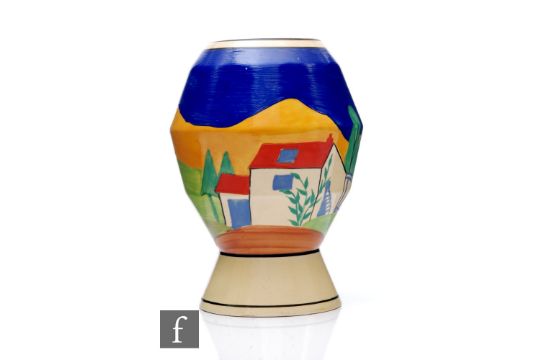 Clarice Cliff - Applique Lugano - A shape 365 vase circa 1930, hand ...